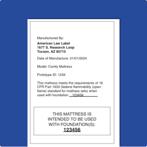 Federal Flammability Labels | American Law Label, Inc.