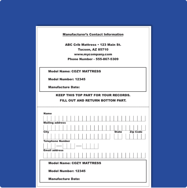 Product Registration Cards | American Law Label, Inc.