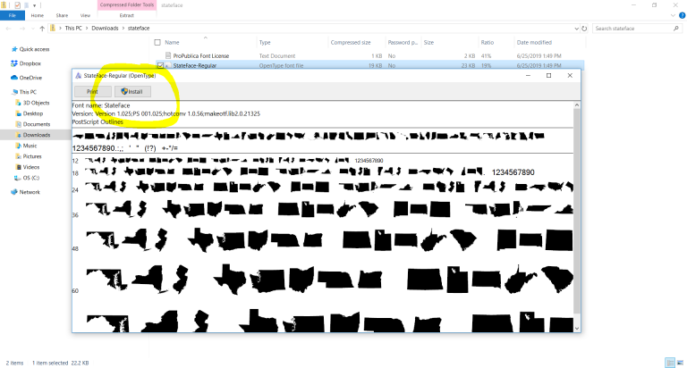 How to Install the "StateFace" Font | Depict Data Studio