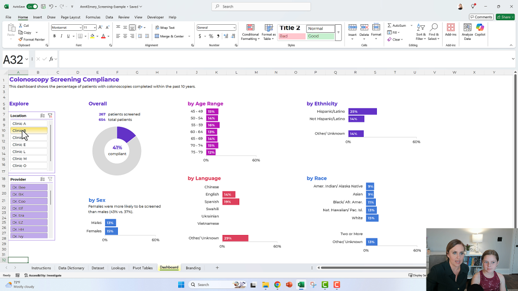 How to Make Interactive Dashboards in Excel: Colonoscopy Screening ... How to Make Interactive Dashboards in Excel: Colonoscopy Screening ...