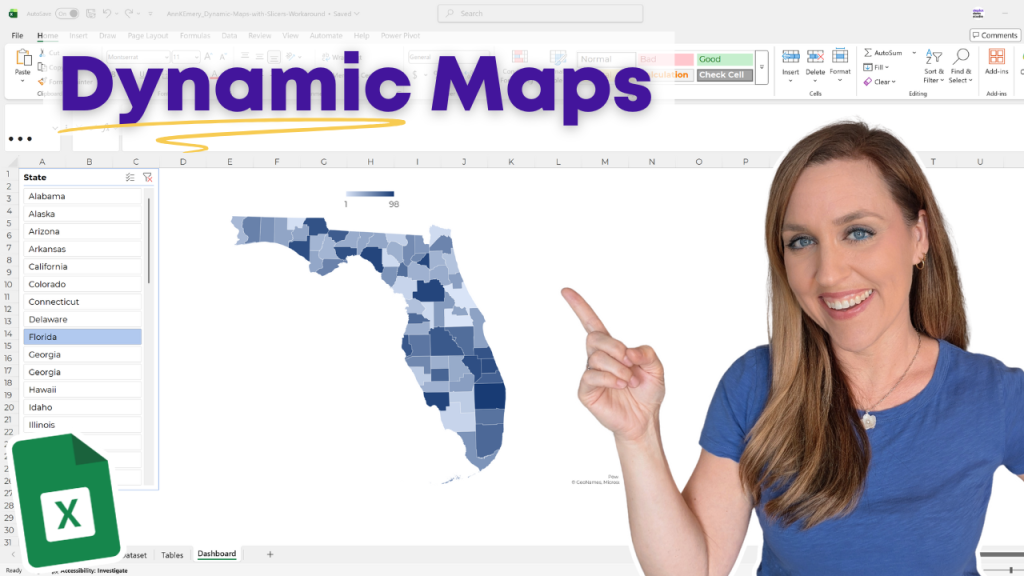 Adding Interactive Maps to Excel Dashboards | Depict Data Studio
