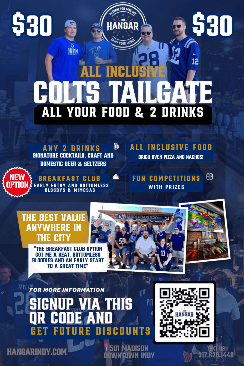 Colts Game Day Tailgate & Watch Party Experience | Hangar Indy