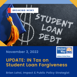 UPDATE: IN Tax on Student Loan Forgiveness | Indiana United Ways