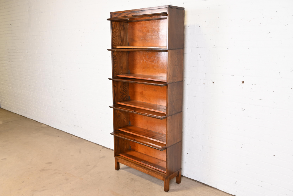 Antique Arts & Crafts Oak Five-Stack Barrister Bookcase by Lundstrom ...