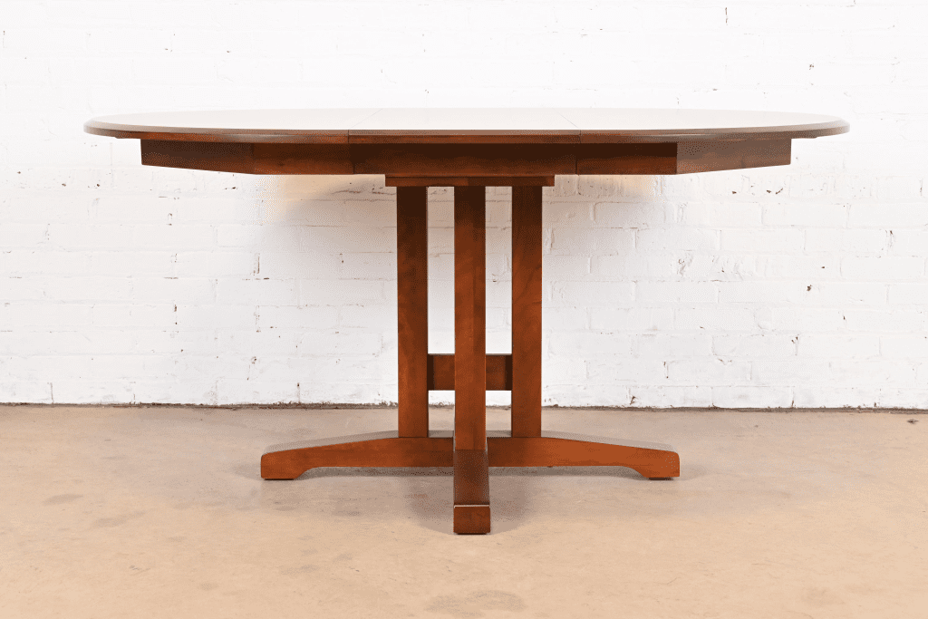 Ethan Allen Arts & Crafts Solid Cherry Wood Pedestal Extension Dining ...