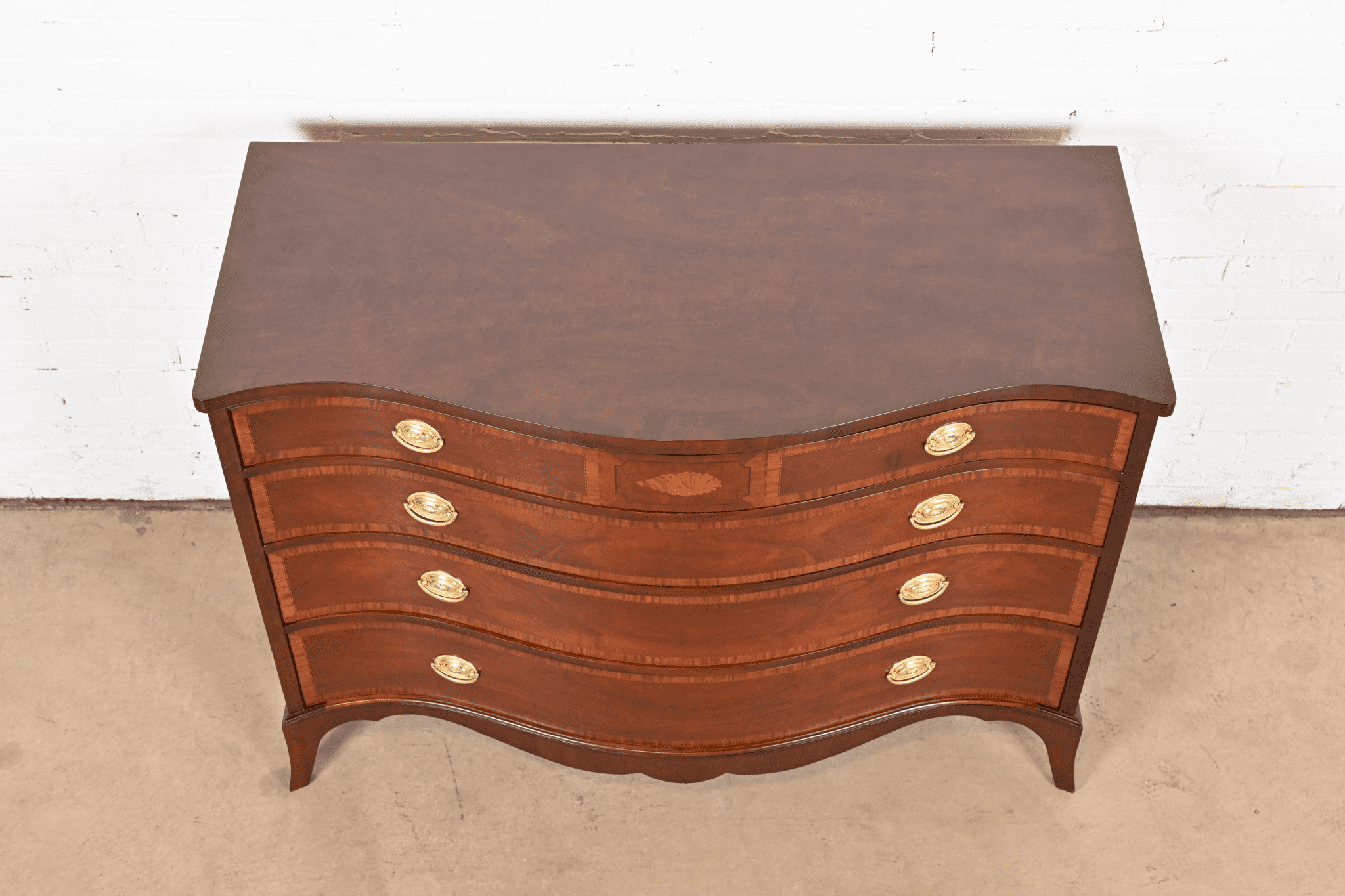 Fancher Furniture Georgian Mahogany Serpentine Front Chest of Drawers ...