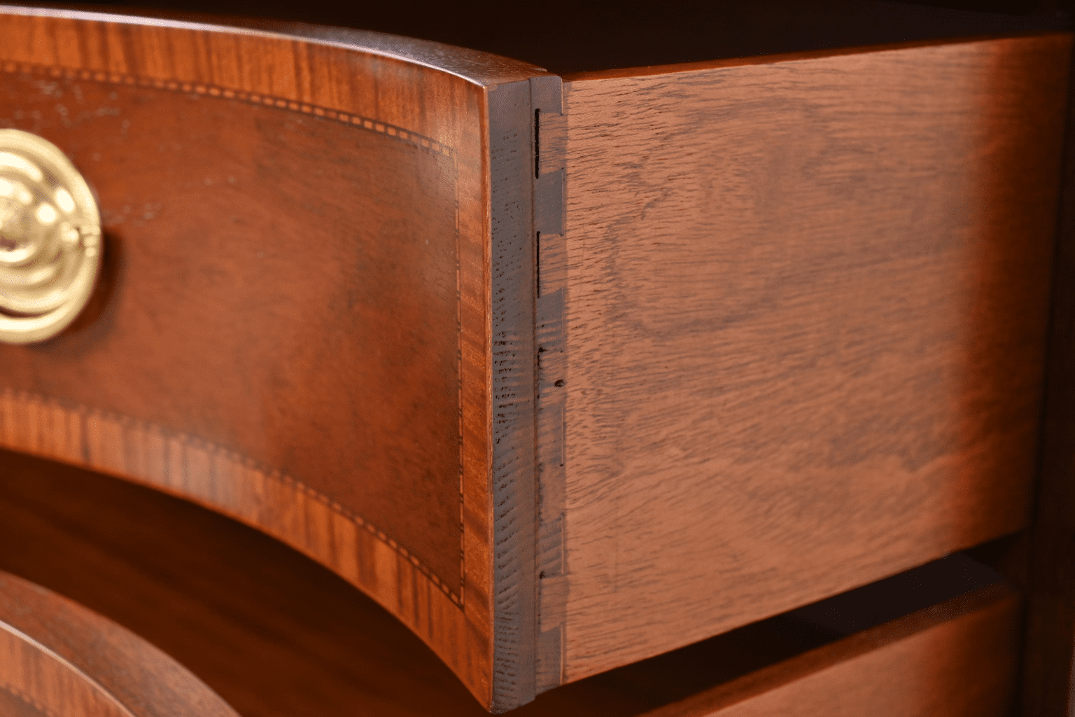 Fancher Furniture Georgian Mahogany Serpentine Front Chest of Drawers ...