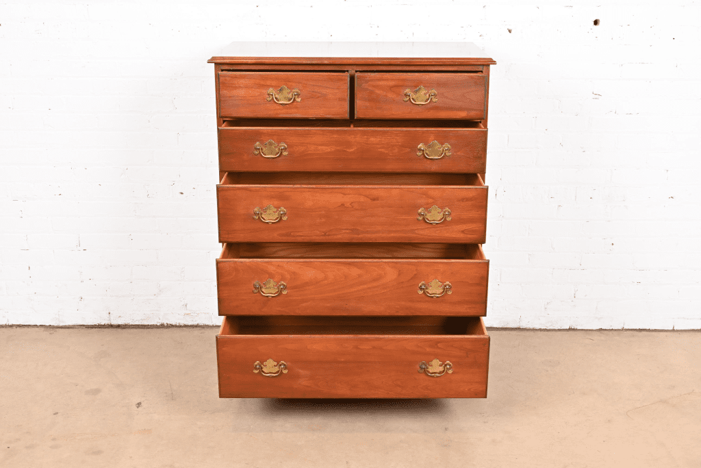 Henkel Harris American Colonial Solid Cherry Wood Highboy Dresser ...