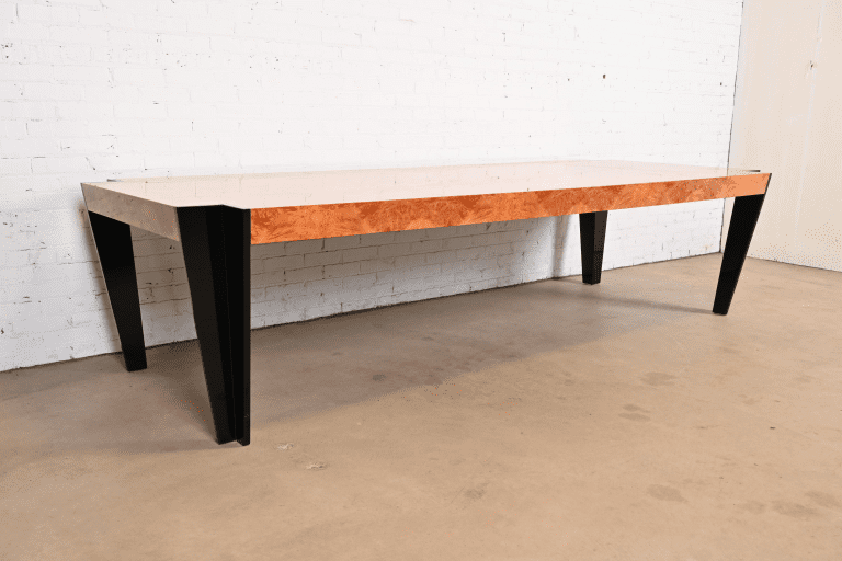 Leon Rosen for Pace Collection Modern Art Deco Burl Wood and Black ...