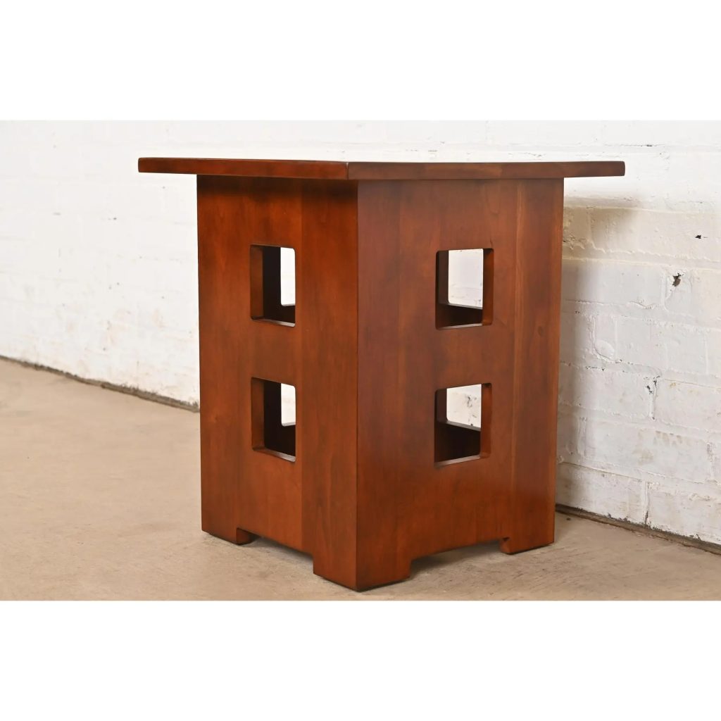 Stickley Mission Arts & Crafts Cherry Wood Limbert Cutout Tabouret ...